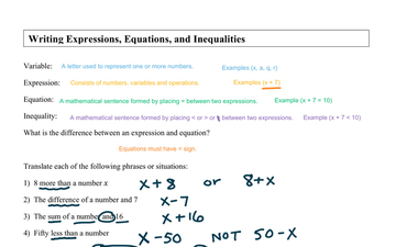 1.2 Writing Variable Expressions | Educreations
