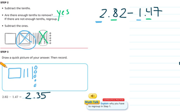 Lesson 3.6 Decimal Subtraction | Educreations