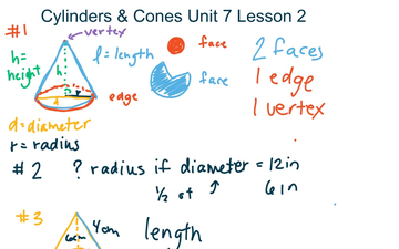 Cylinders & Cones Unit 7 Lesson 2 | Educreations