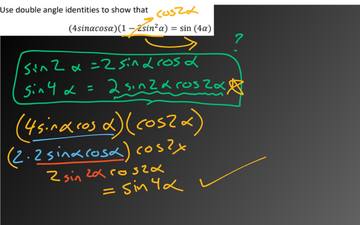 Algebra 2 - Verifying Double Angle Identities | Educreations