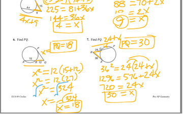 10-7 Special Segments in a Circle | Educreations