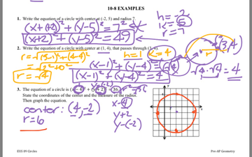 10-8 Equations of Circles | Educreations