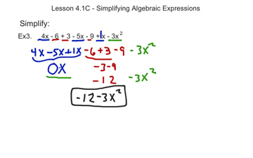 Lesson 4.1c - Simplifying Algebraic Expressions | Educreations