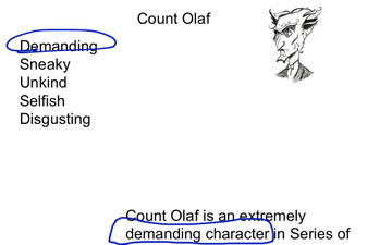 Count Olaf Character Traits | Educreations