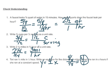 1.3 Compute Unit Rates Involving Fractions | Educreations