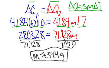 Q = smT calculations: solving for Mass | Educreations