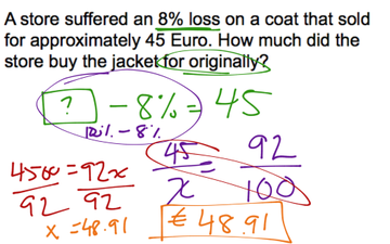Finding The Original Amount | Educreations