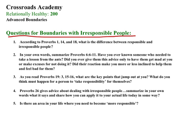 RH200 - Lesson 2 - Irresponsible People | Educreations