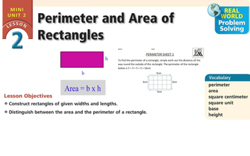 M5 2-2 Perimeter And Area Of Rectangles | Educreations
