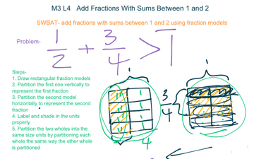 M3 L4 Add Fractions With Sums Between 1 and 2 | Educreations