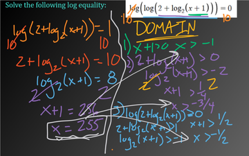 Algebra 2 - Solving Log Eqs And Inequalities | Educreations