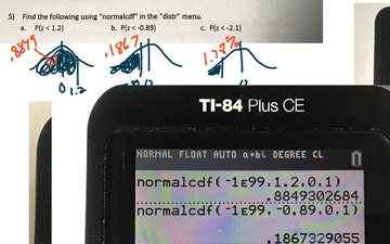 Math120C #5 Practice Using normalcdf On Calculator | Educreations