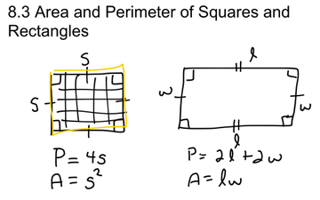 8.3 Area And Perimeter Of Squares And Rectangles | Educreations