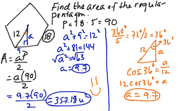 Find The Area Of A Regular Pentagon | Educreations