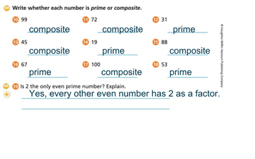 Lesson 4-10 Factor Pairs and Prime and Composite Numbers | Educreations