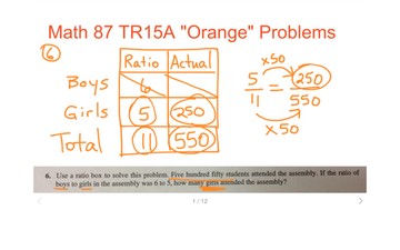 Math 87 TR15A "Orange" Problems Worked, No Verbal Explanation | Educreations