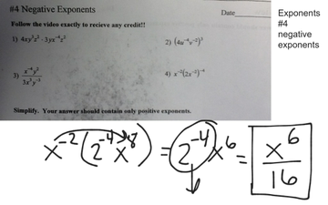 Unit 5 Exponents - Negative Exponents #4 | Educreations