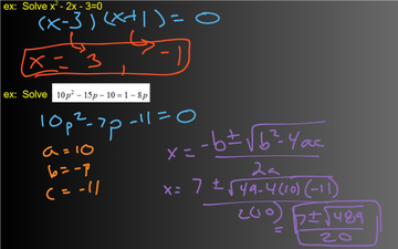 Algebra 2 - Solving Quadratics Using Algebra | Educreations