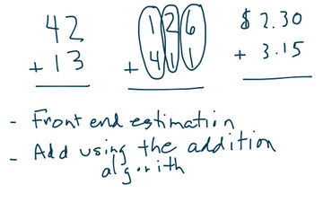 L203 - Front-end Estimation and Addition Algorithm | Educreations