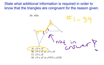 State Missing Congruence Information - Triangle Congruence | Educreations