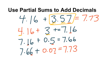 Math 4-3 Use Partial Sums To Add Decimals | Educreations