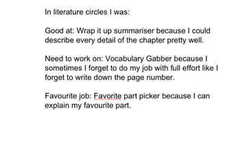 Literature Circles Reflection | Educreations