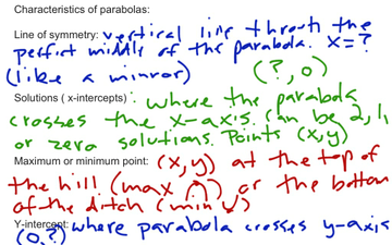 Characteristics Of Parabolas | Educreations