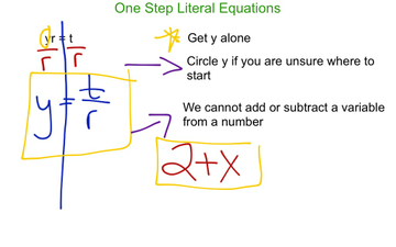 One Step Literal Equations | Educreations