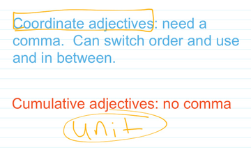 Coordinate And Cumulative Adjectives | Educreations