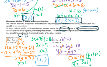 Coll Alg Elimination And Substitution | Educreations