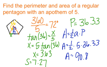 Perimeter And Area Of Regular Polygons | Educreations