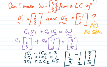 Linear Combinations Part 2 No Solution | Educreations