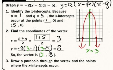 Graphing Quadratic a In Intercept Form | Educreations