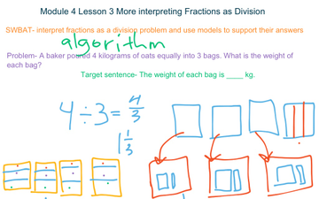 Module 4 Lesson 3 More Interpreting Fractions as Division | Educreations