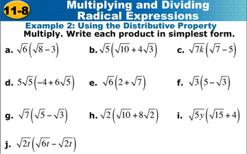 (11.8.2) Using The Distributive Property To Simplify Radical ...