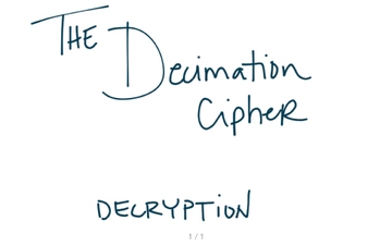 Decimation Cipher Decryption | Educreations