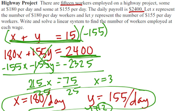 Linear Systems Story Problems | Educreations