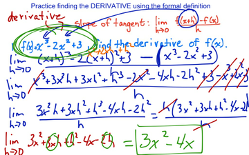 Practice Finding The Derivative Using Formal Definition #1 | Educreations
