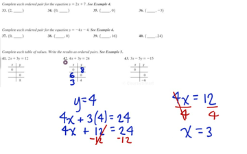 Completing Ordered Pairs and Tables Of Values | Educreations