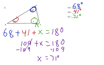 Triangle Angle Sum Practice From The Triangles Packet (7th Grade ...