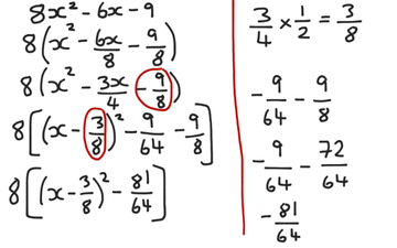 Completing The Square Of 8x^2 | Educreations