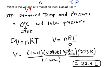 Volume Of An Ideal Gas At STP | Educreations