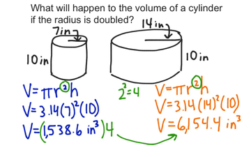 Volume Of Cylinders: Double Radius | Educreations