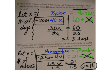 Word Problem- Variables On Both Sides | Educreations