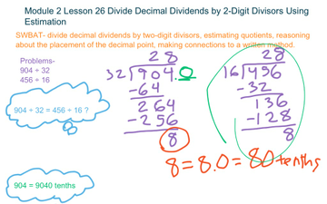 Module 2 Lesson 26 Divide Decimal Dividends by 2-Digit Divisors Using ...