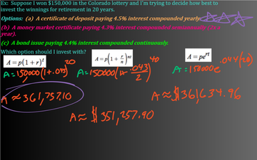 Algebra 2 - Finance Applications Of Logs And Exponentials | Educreations