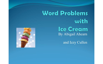 Word Problems With Ice Cream | Educreations